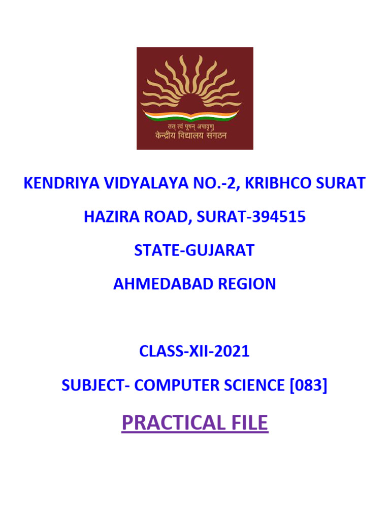 Practical Programs Class Xii Pdf Computer Programming Theoretical Computer Science