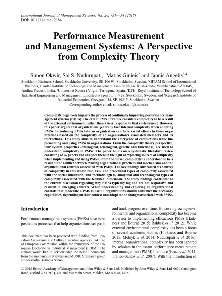 ARTICLE Okwir Et Al. 2018 IJMR | PDF | Complexity | System