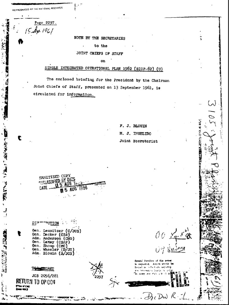 The Joint Chiefs of Staff Single Integrated Operational Plan 1962 (SIOP ...
