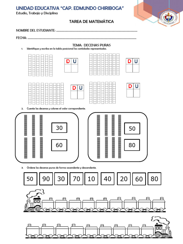 Actividades de Decenas Puras para Niños | PDF