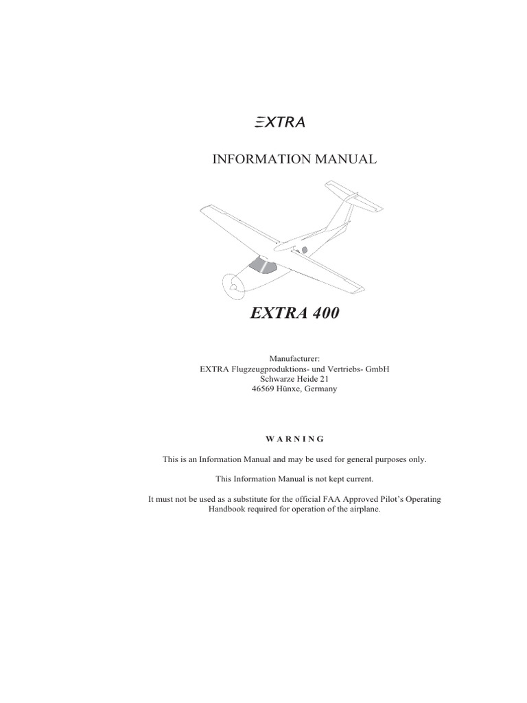 Information Manual EA400 | PDF | Airspeed | Aviation