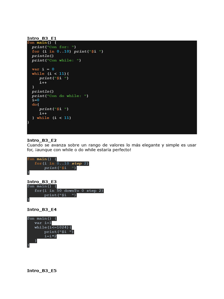 Ejercicios Sencillos de Bucles - Sol | PDF | Métodos y materiales de enseñanza | Informática
