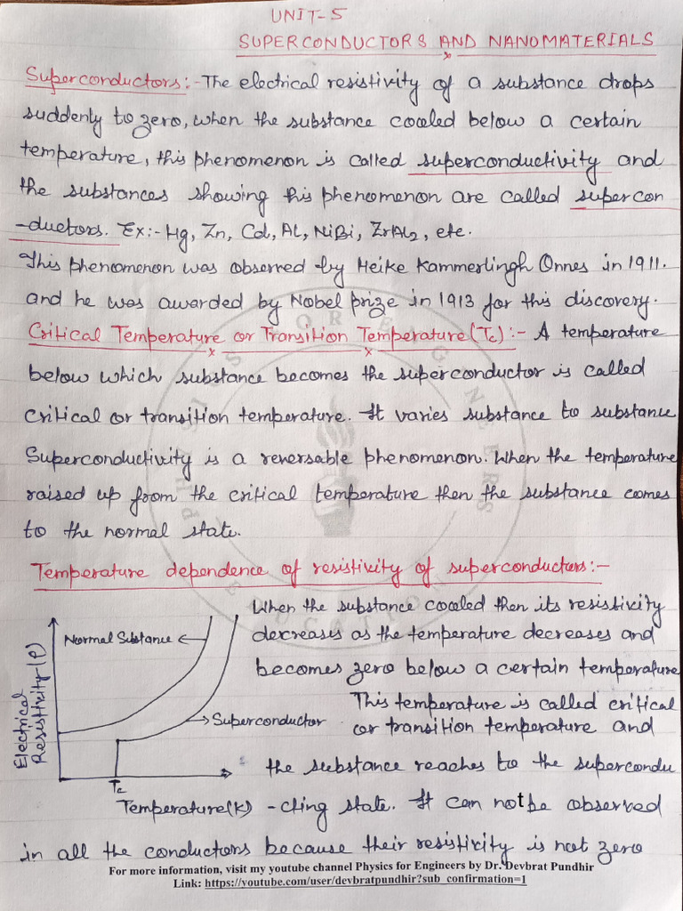 Unit 5 - Superconductors & Nanomaterial | PDF | Physical Sciences
