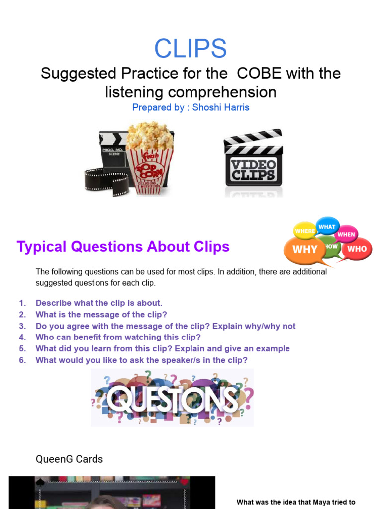 COBE Practice Clips and Questions | PDF