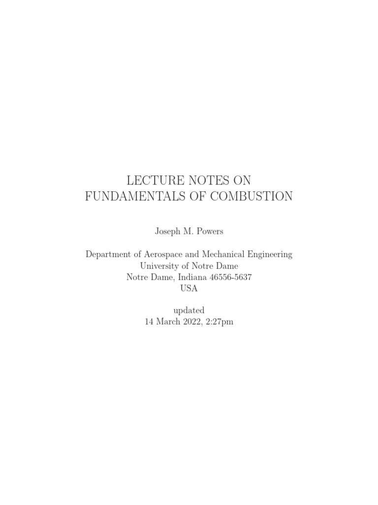 Combustion Notes | PDF | Chemical Equilibrium | Chemical Reactions