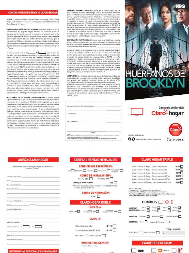 Contrato HFC Claro Hogar | PDF