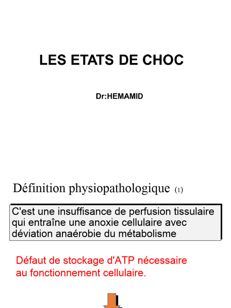 Etat de Choc Hemamid | PDF | État de choc circulatoire | Causes de décès