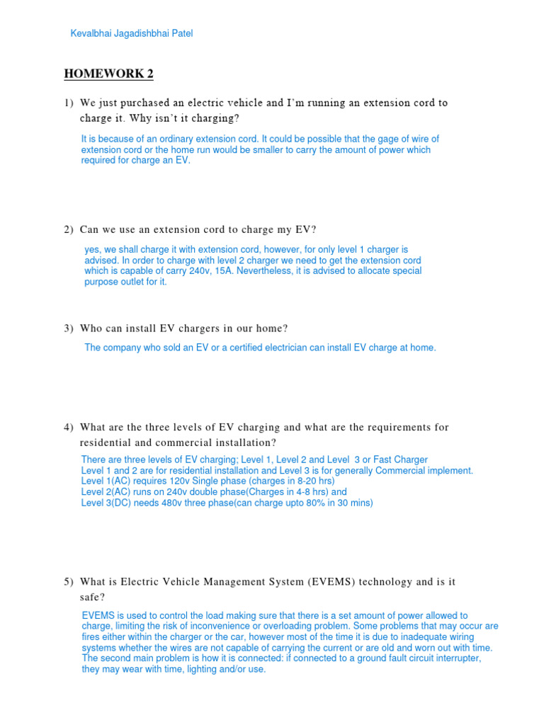 HOMEWORK 2. EV Chargerdocx | PDF