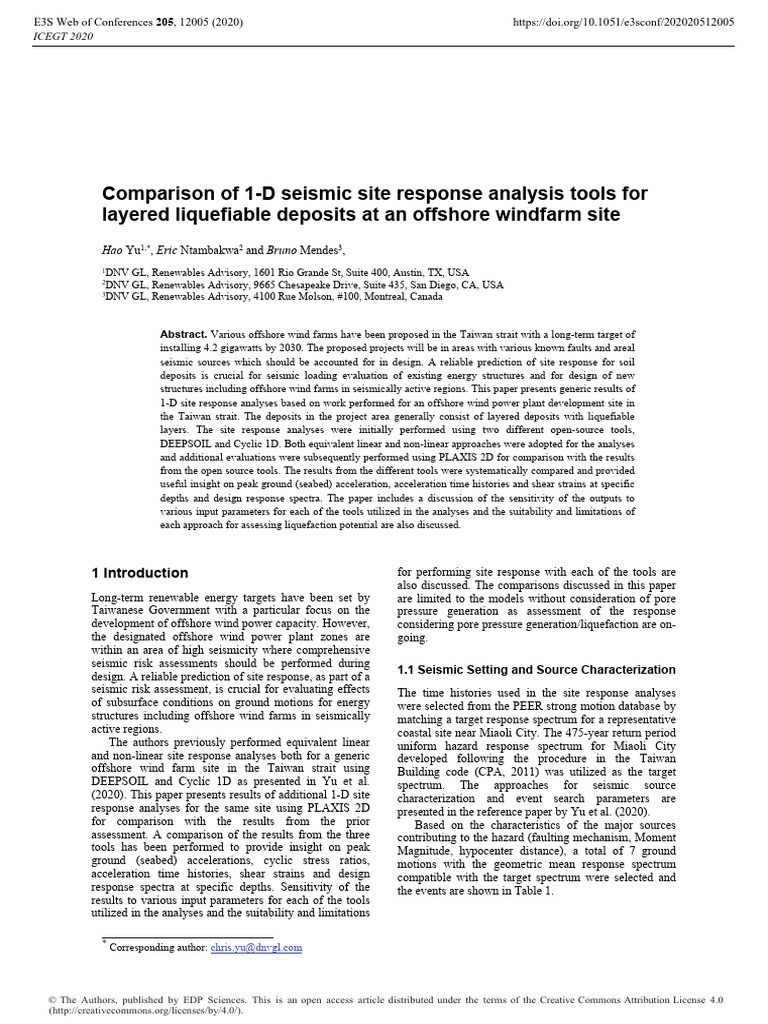 1D Seismic Site Response Analysis | PDF | Deformation (Engineering ...