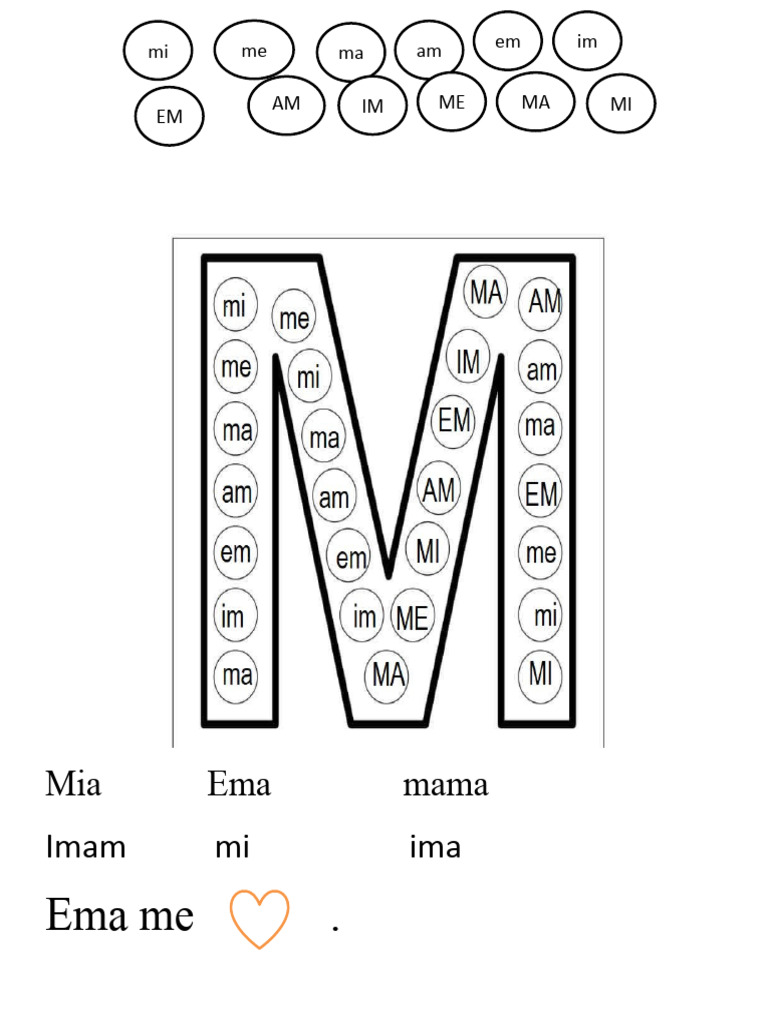 Listić Za Slovo M | PDF