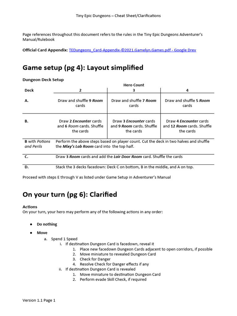 TED - Cheat Sheet | PDF | Dice | Sports