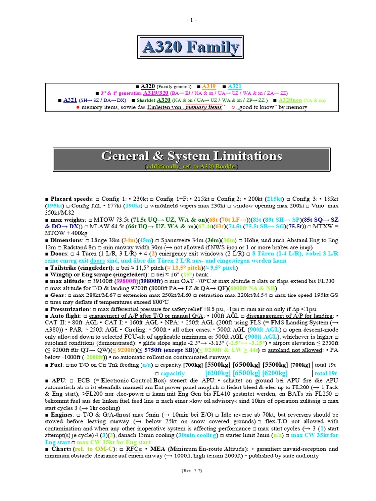 A320 Family (Rev. 7.8) | PDF | Flight Control Surfaces | Flap (Aeronautics)