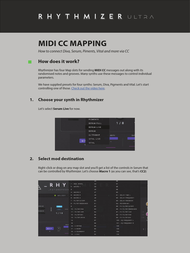 Rhythmizer Ultra MIDI CC Mapping Guide | PDF | Computer File | System ...