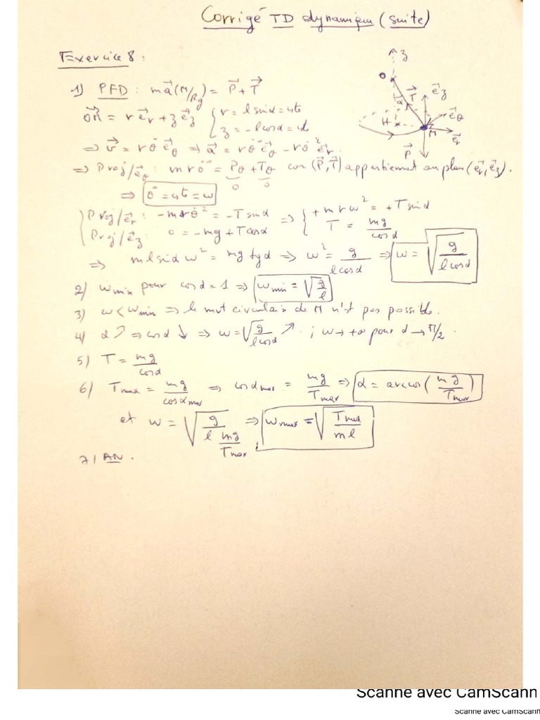 Corrigé TD Dynamique Et Energie (Suite) | PDF