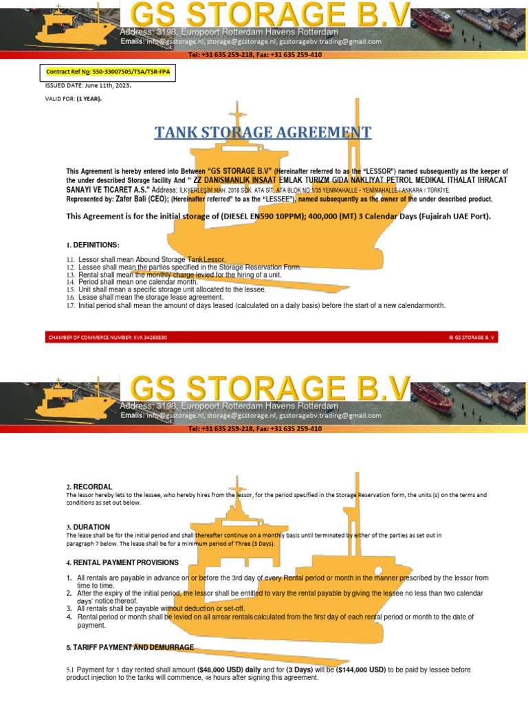 GS Storage B.V Approved (Diesel En590 Tsa) | PDF