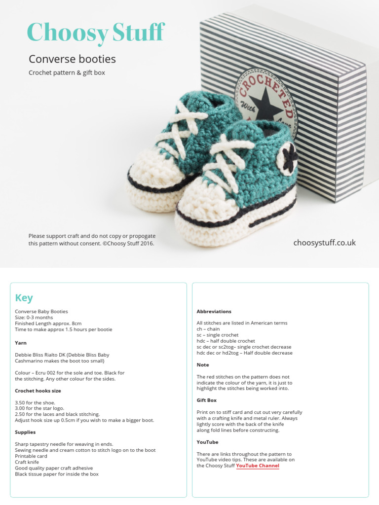Zapatos Converse | PDF | Crochet | Yarn