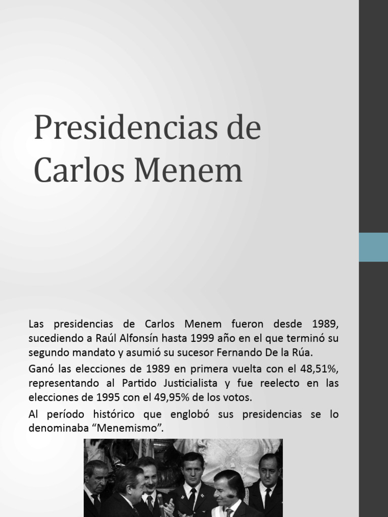 Presidencias de Carlos Menem | PDF | Economias | Argentina