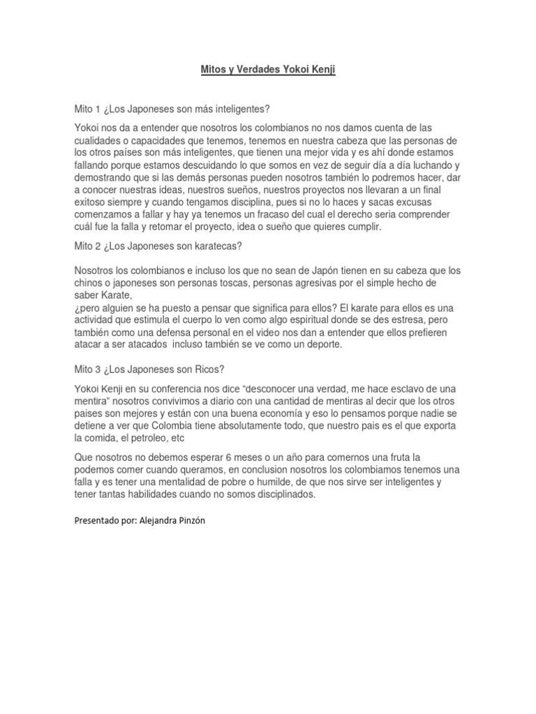 Mitos y Verdades Yokoi Kenji | PDF | Estilo de vida