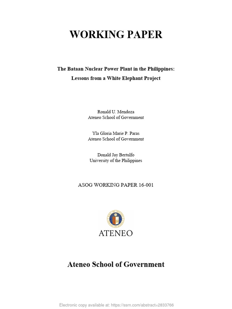 Working Paper: Ateneo School of Government | PDF