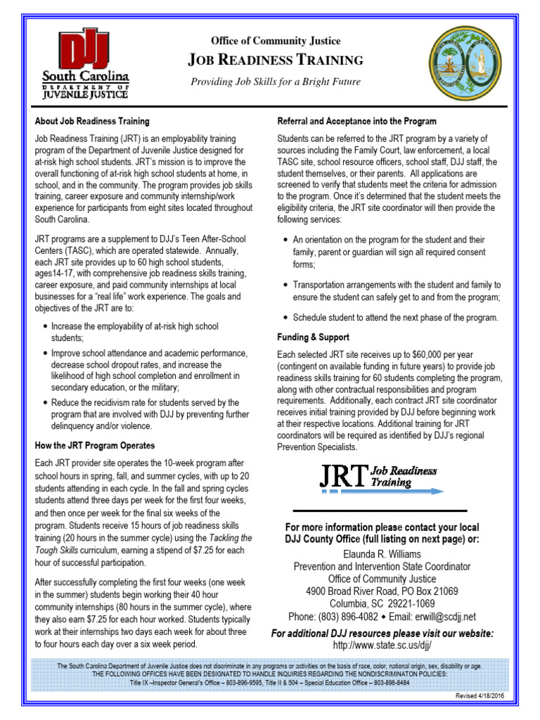 JRT Program Fact Sheet | PDF | Internship | Job Hunting