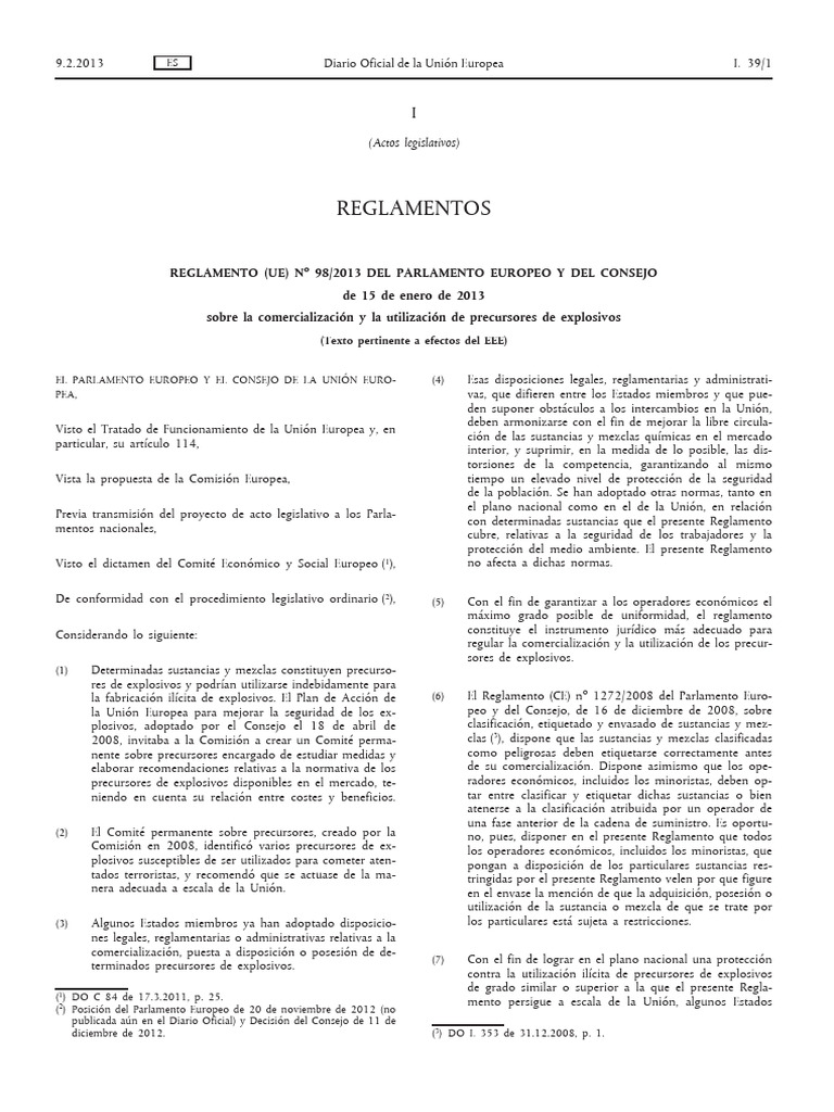Reglamentos | PDF | Regulación | Parlamento Europeo