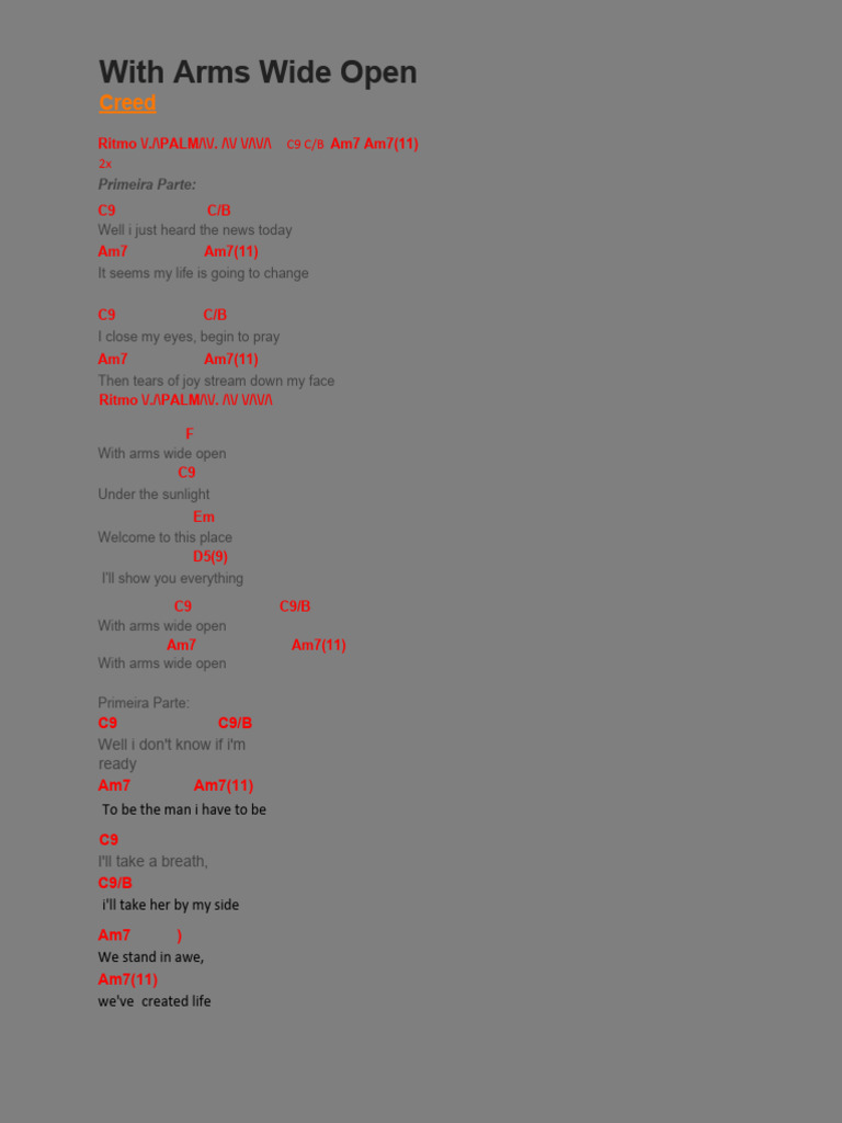 Creed - With Arms Wide Open | PDF