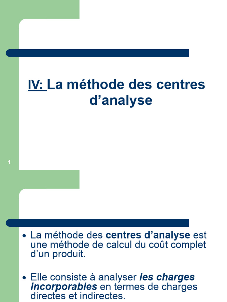 La méthode des centres d’analyse | PDF