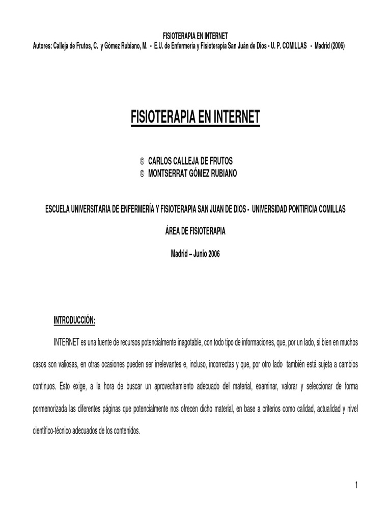 Fisioterapia en Internet | PDF | Terapia física | Rodilla