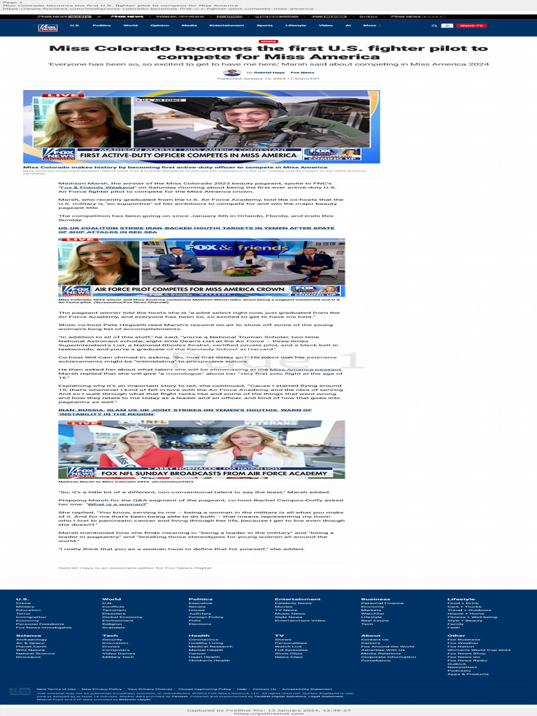 Miss Colorado Becomes The First U.S. Fighter Pilot To Compete For Mis ...