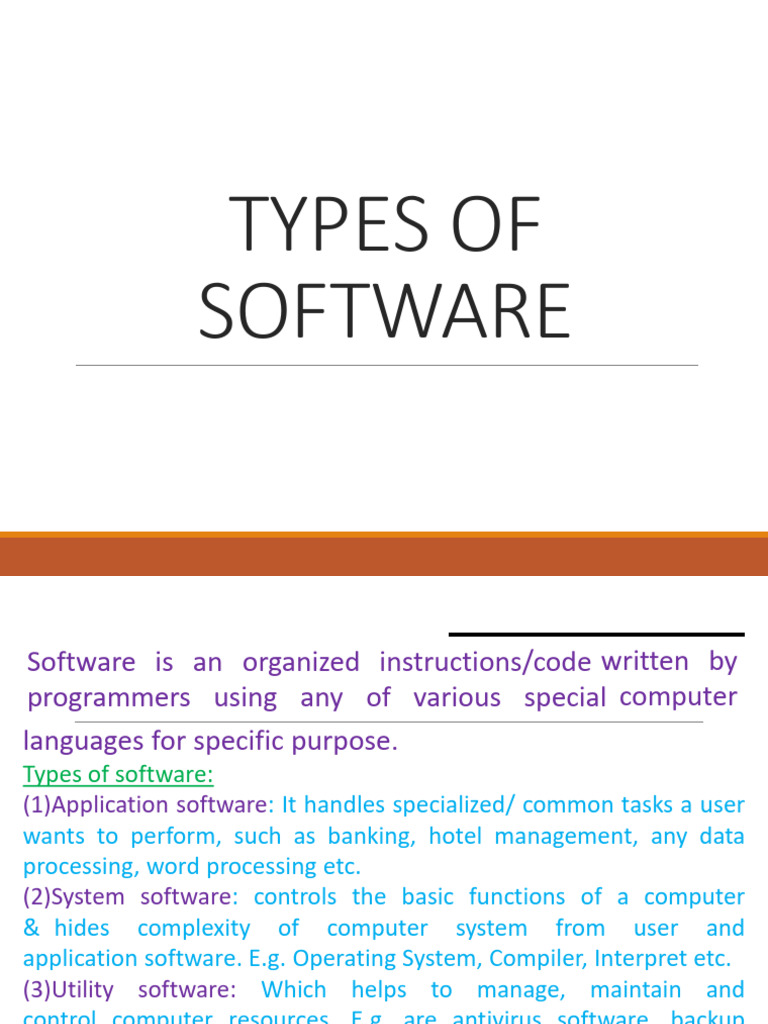 Types of Software | PDF | Operating System | Software