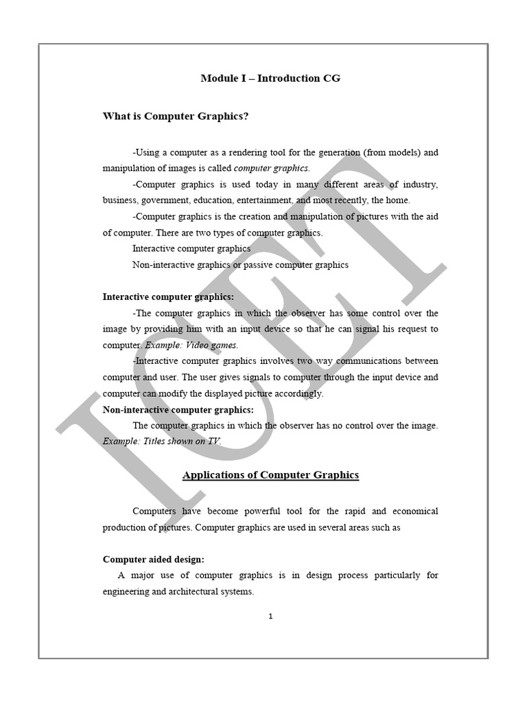 Unit 1 Graphics | PDF | Liquid Crystal Display | Computer Graphics