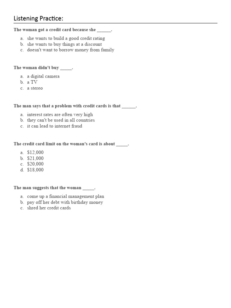Credit Card Usage and Advice | PDF