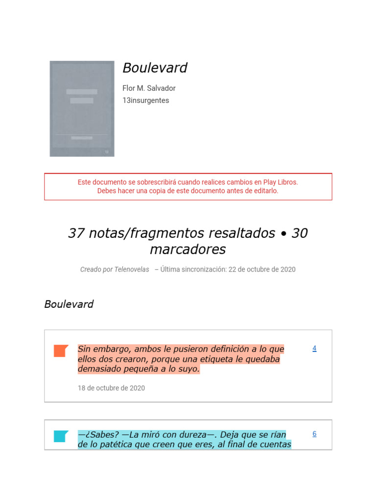 Notas de - Boulevard | PDF