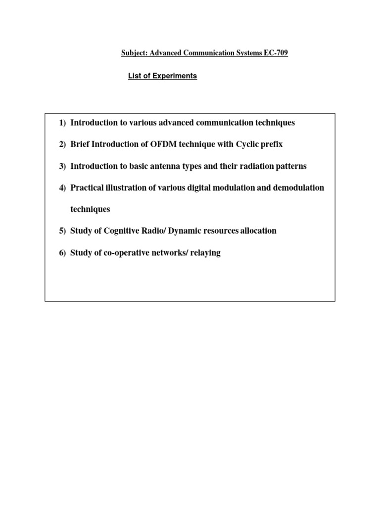 ACS - Lab Manual | PDF | Modulation | Cognitive Radio