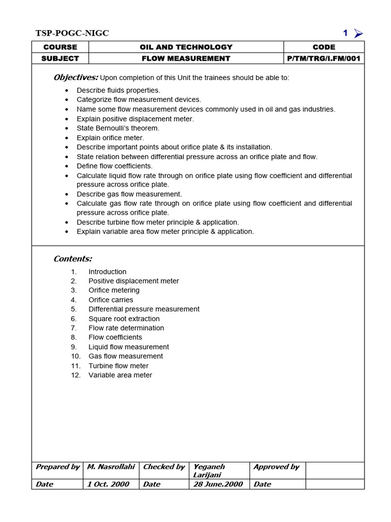 Flow Measurement | PDF | Flow Measurement | Reynolds Number