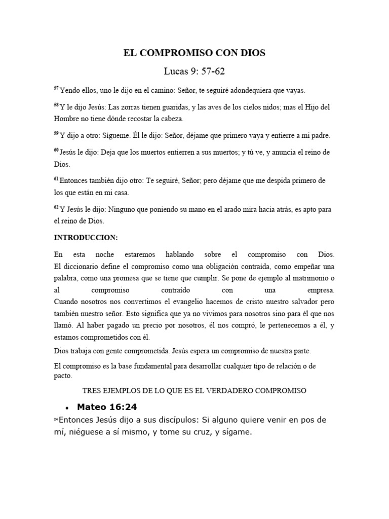 El Compromiso Con Dios | PDF | Jesús | Dios
