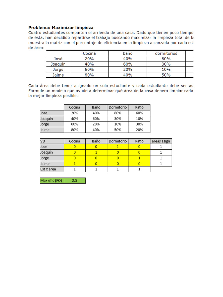 EJERCICIOS Programación Entera (Completo) | PDF