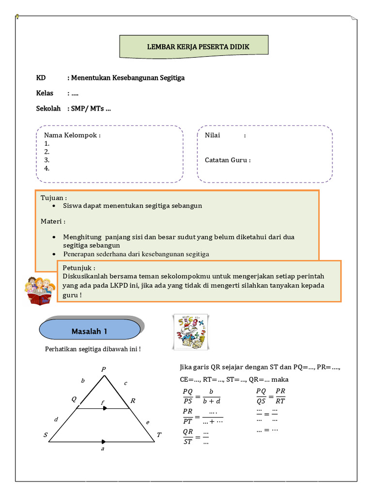 Form 10 - LKPD Kesebangunan Segitiga 2 | PDF