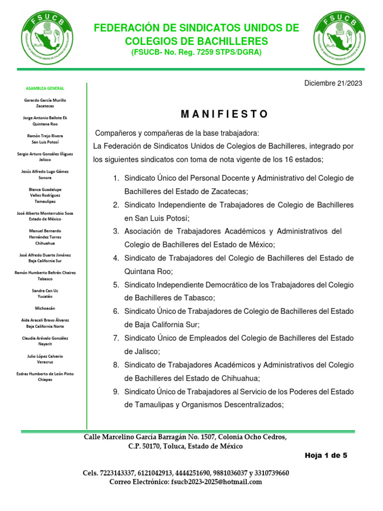 Manifiesto 4 | Descargar gratis PDF | México