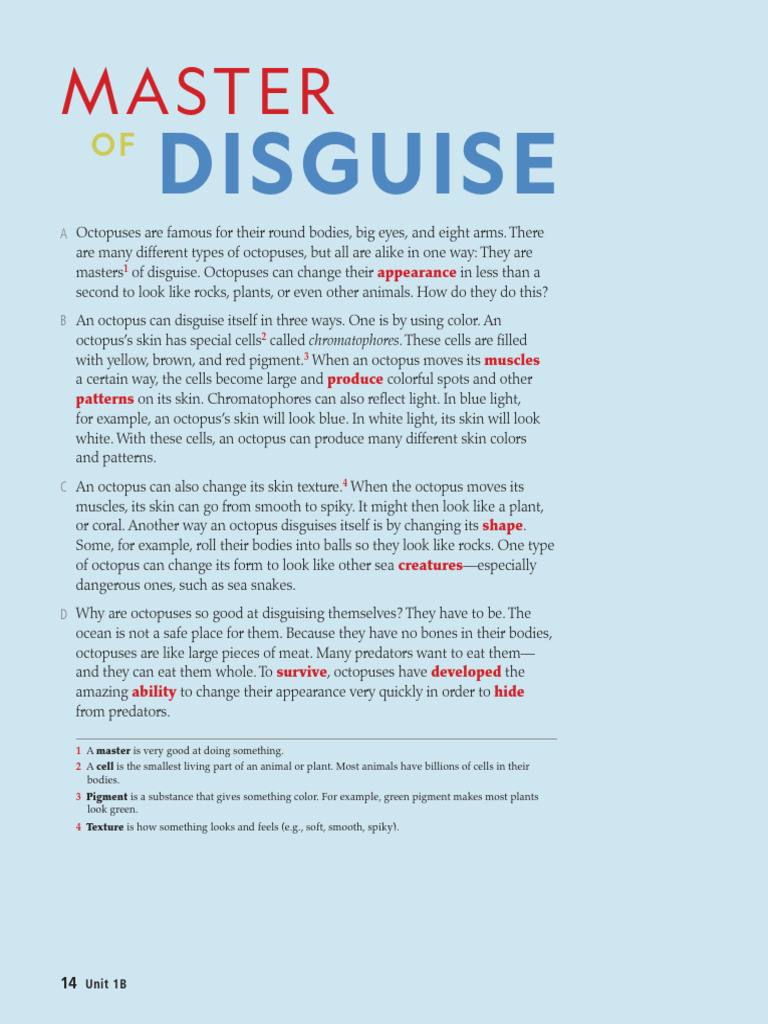 Octopus Disguise Techniques Explained | PDF