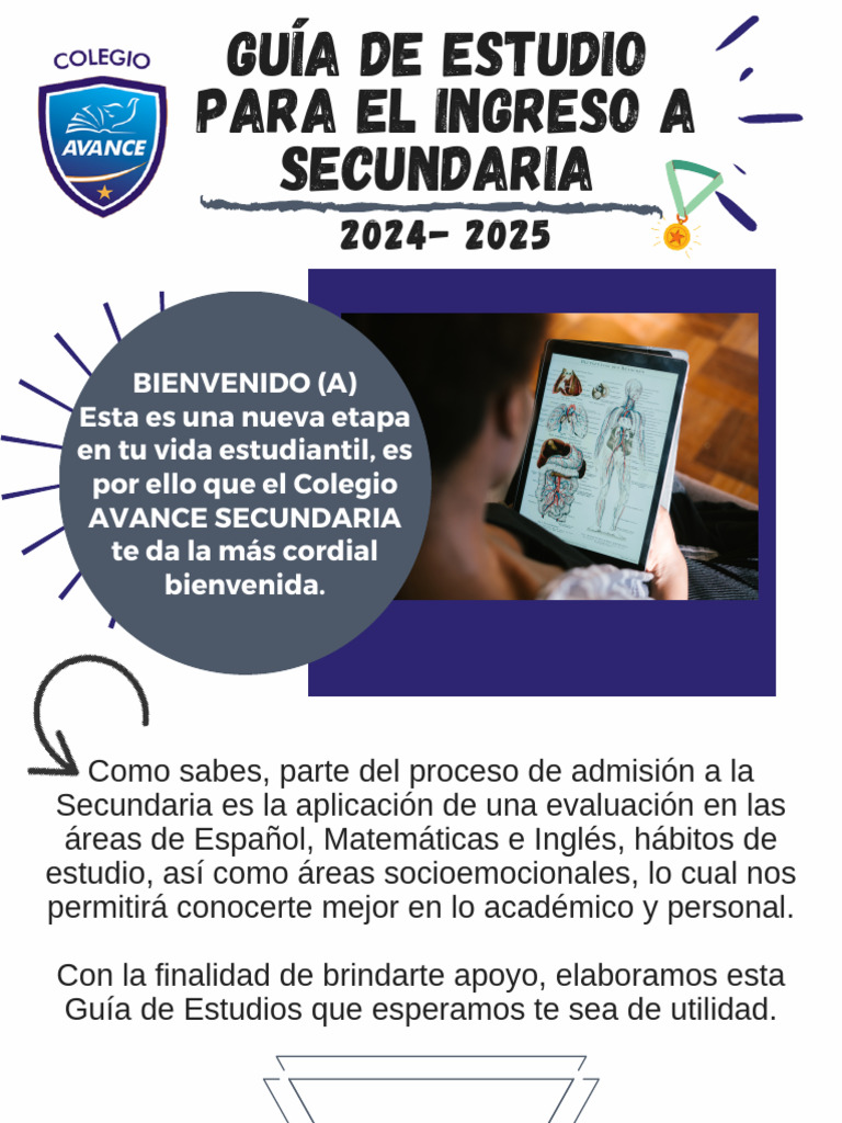 Guía de Estudio Secundaria 2024-2025 | PDF | Ciencia cognitiva | Cognición