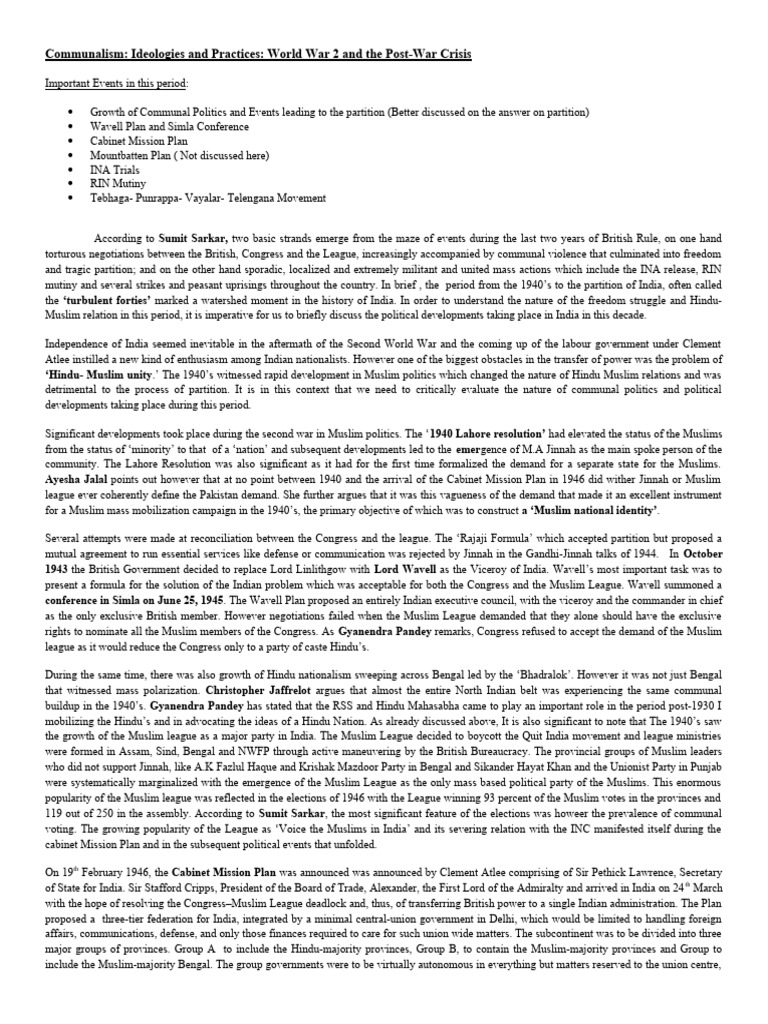 World War 2 and post world war 2 crisis | PDF