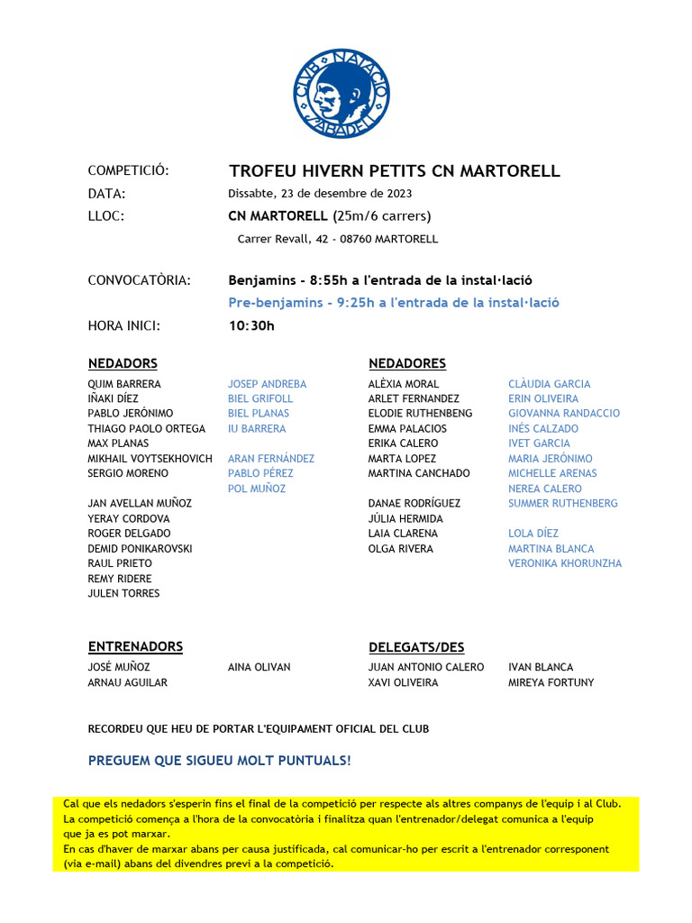 Conv Trof HivernPetitsMartorell | PDF