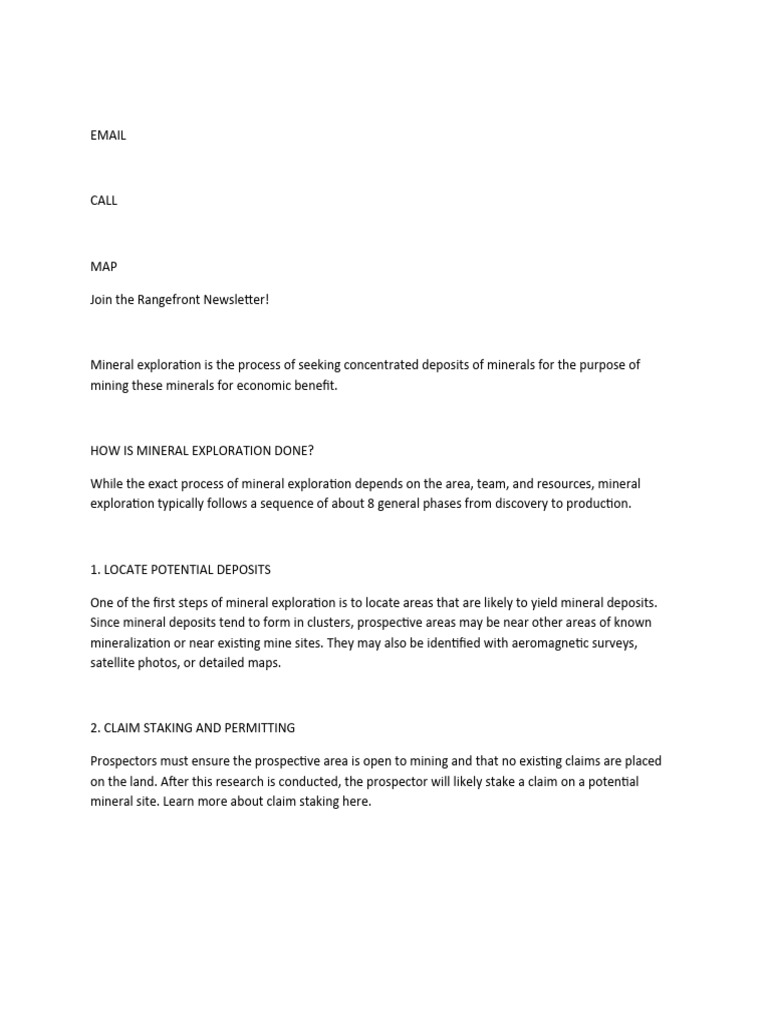 Stages of Mineral Exploration Process | PDF | Exploration | Prospecting