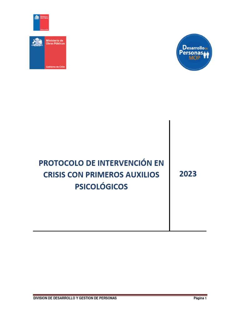 Protocolo de Crisis y Auxilios Psicológicos | PDF | Las emociones | Sicología