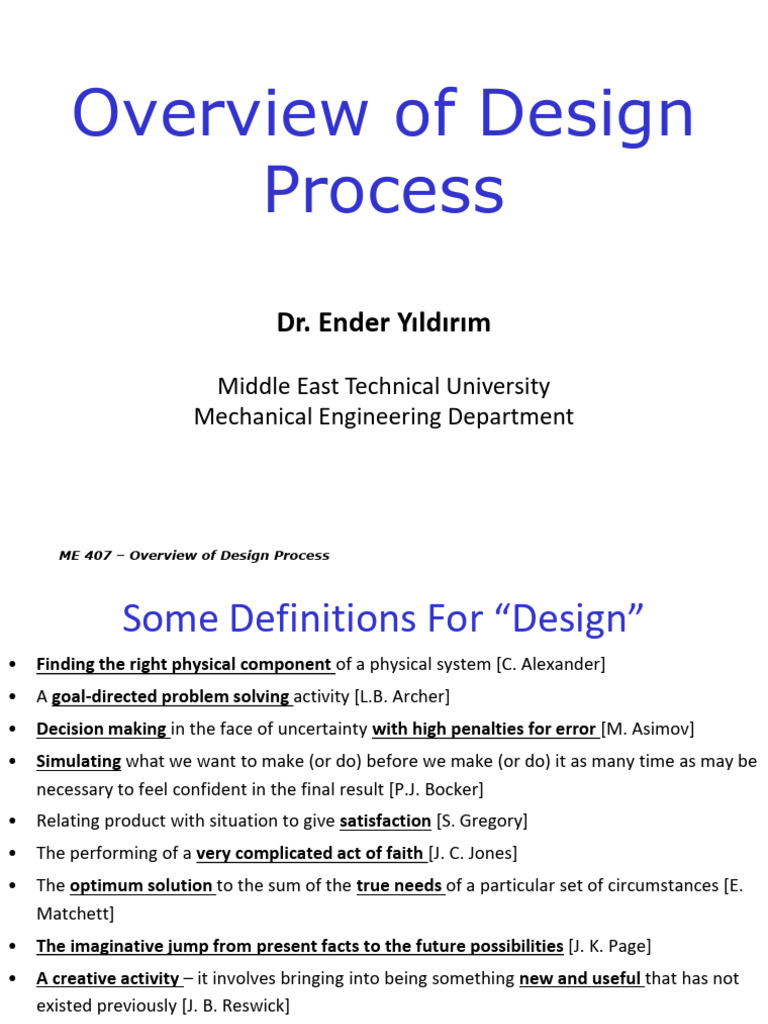 01-Overview of Design Process | PDF | Systems Science | Cognition