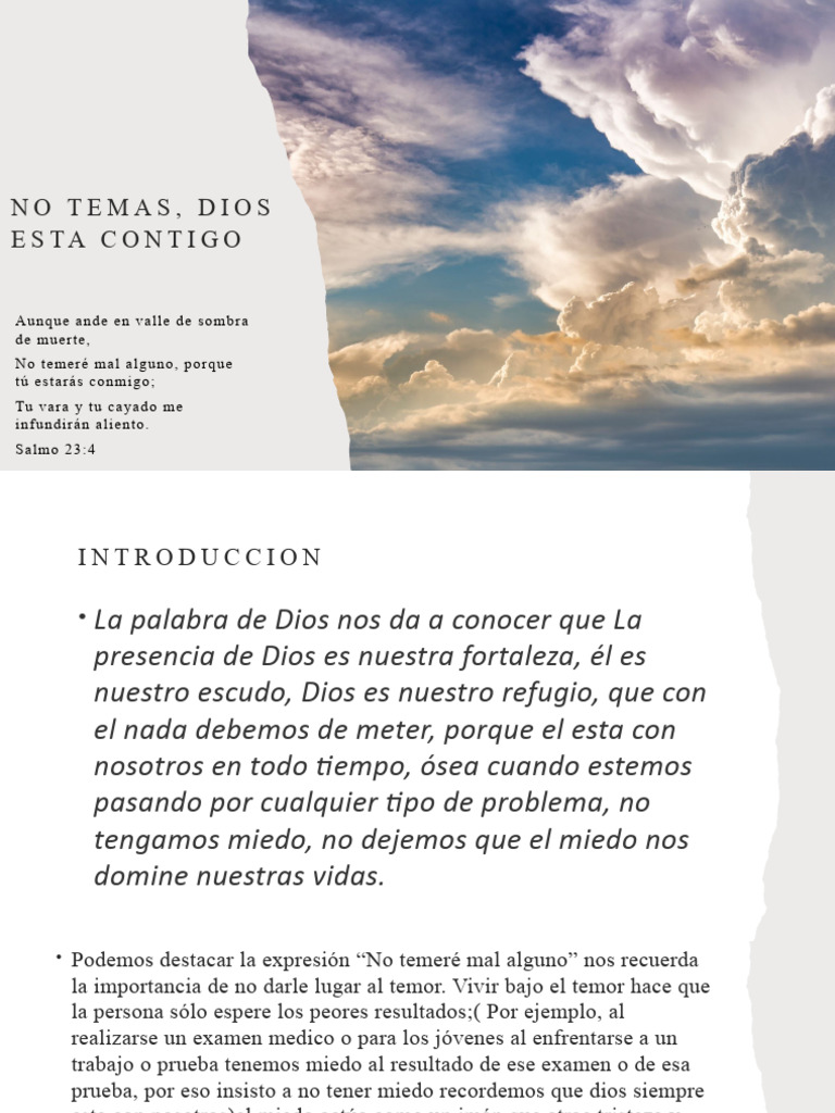 No Temas, Dios Esta Contigo | PDF
