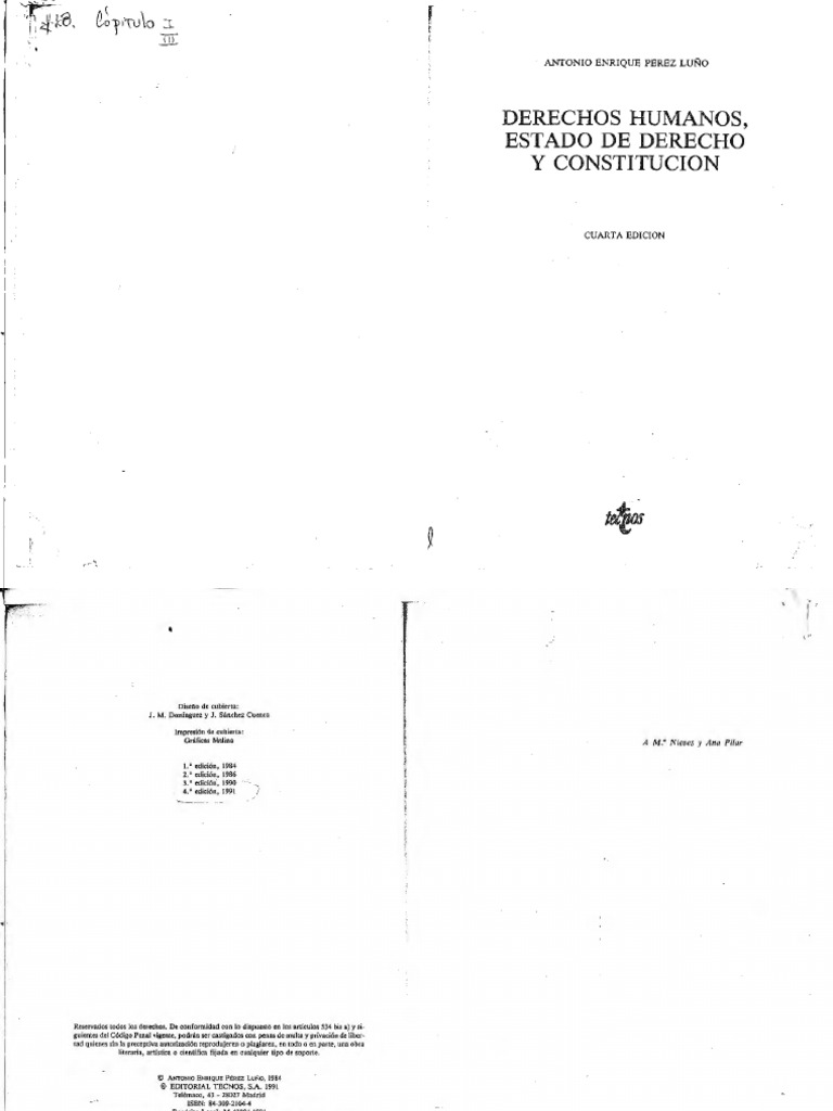 Perez Luño (1991) - DDHH, Estado de Derecho y Constitucion | Descargar gratis PDF | Derechos ...