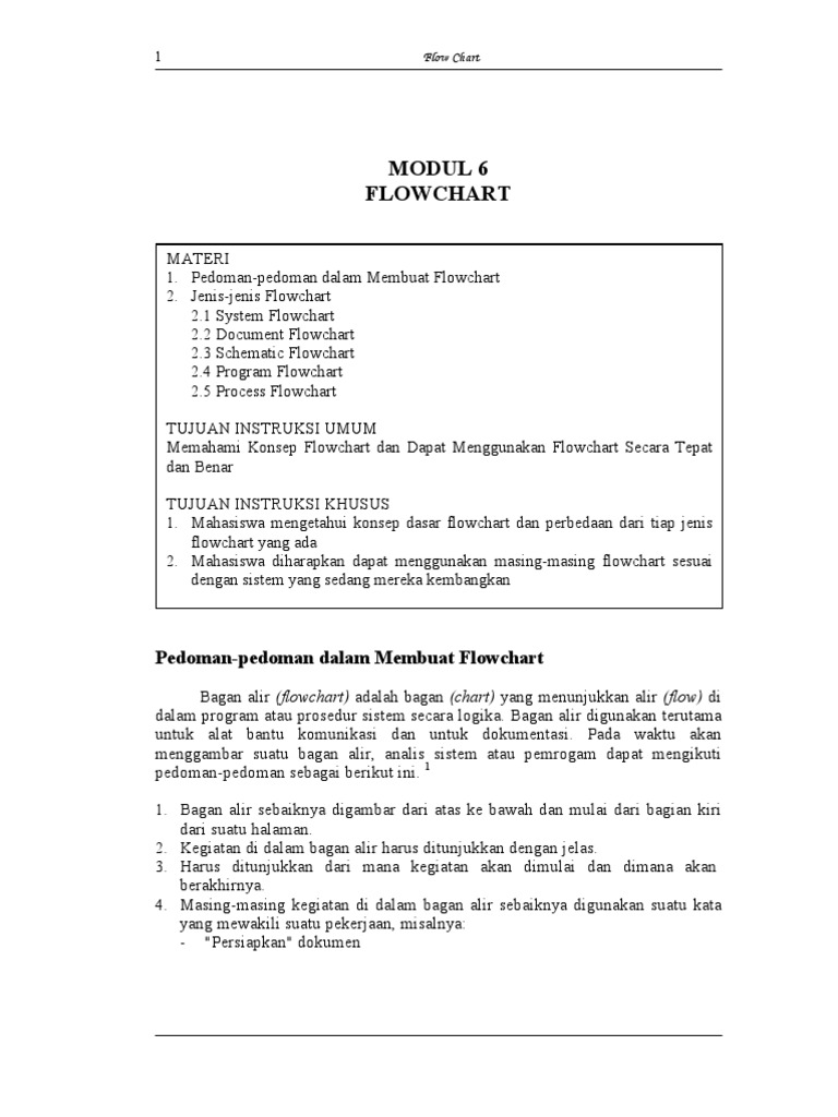 Modul 6 Analisis Perancangan Sistem Informasi - Flow Chart | PDF | Komputer