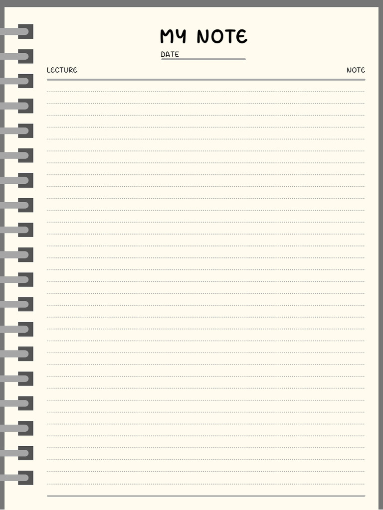 Beige Minimalist Lined Paper Note Lecture A4 Document | PDF | Art